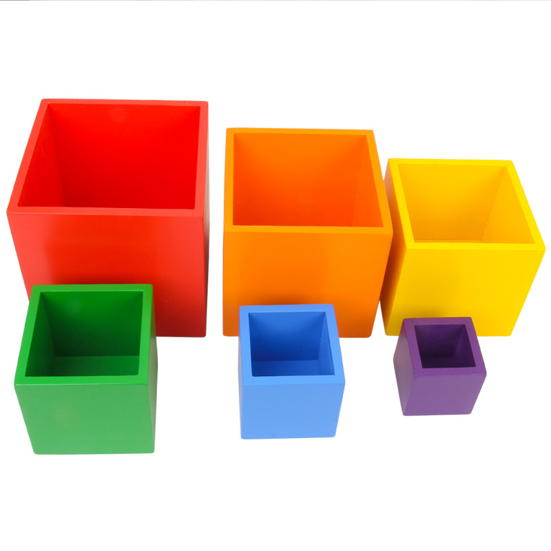 Educational Wood Rainbow Square Blocks from China manufacturer ...